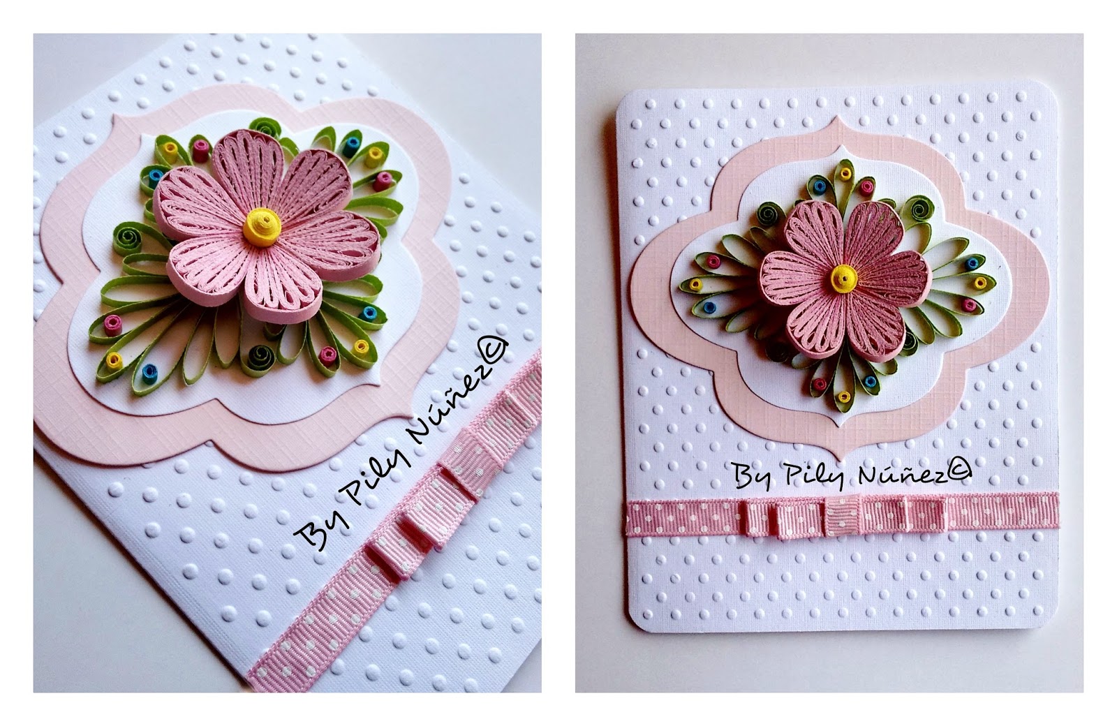Tarjetas florales en Filigrana/ Quilling Floral Cards (By Pily Núñez)