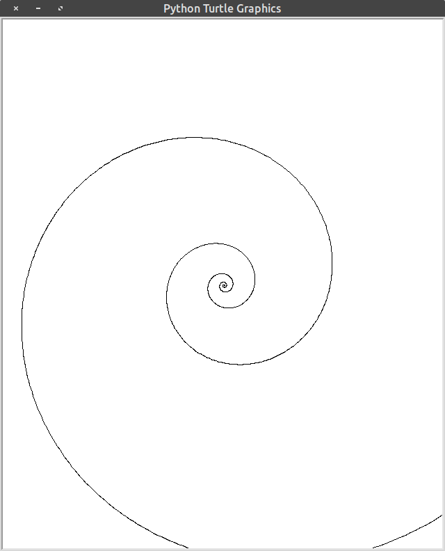 Python Turtle graphicsで渦巻き(Spiral)を描く