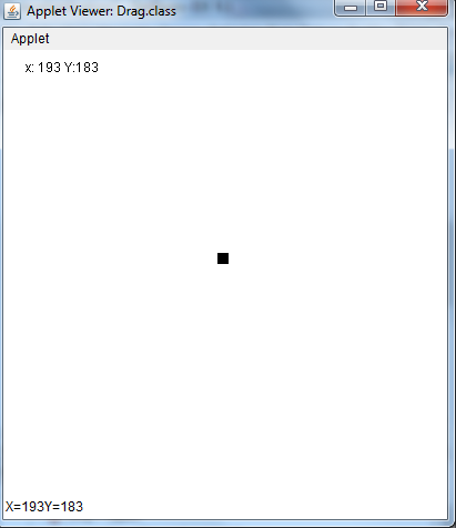 Advanced Java: Practical 4:Develop an applet that display the position of the mouse at the upper ...
