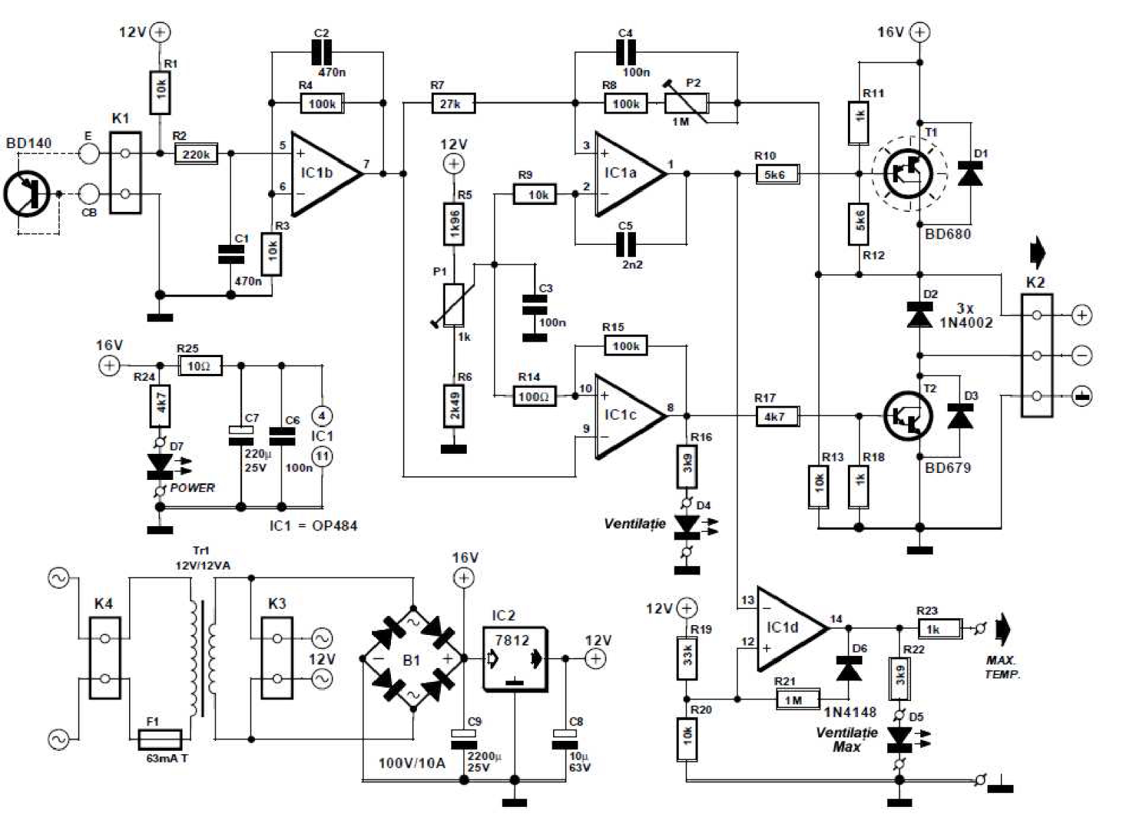 Amplificator audio 2000W (2KW) ( GIGANT 2000 ) | Schema Electrica