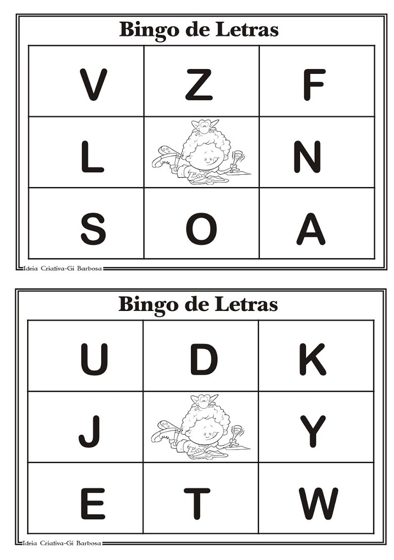 SOU PROFESSORA DA EDUCAÇÃO INFANTIL: Bingo de letras - Maternal III