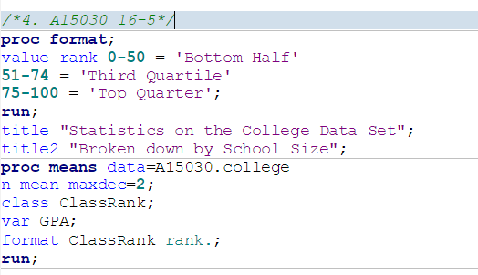 Sas Basics: SAS Assignment