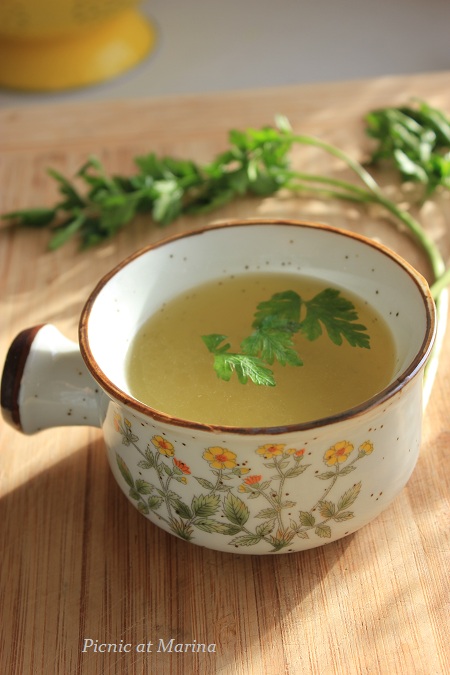 Picnic At Marina: Hot Water Soup, Also Known as Chicken Broth