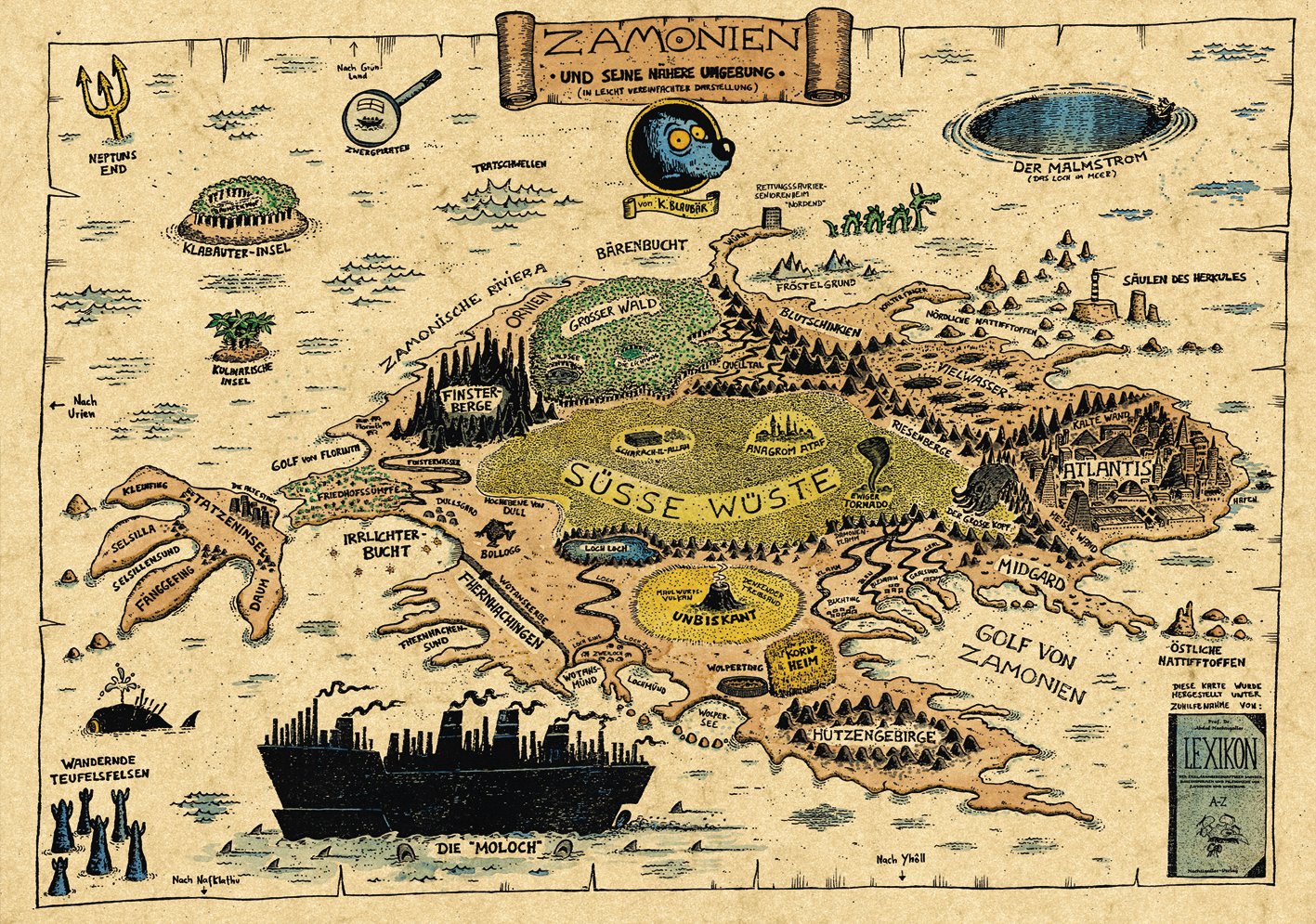 Map of Zamonien (Zamonia) from the wonderful book "The 13½ Lives of ...