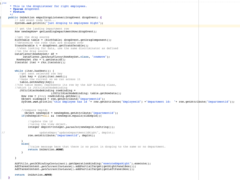 Born To DeBug: Drag And Drop Records Between Tables. ADF BC 11g