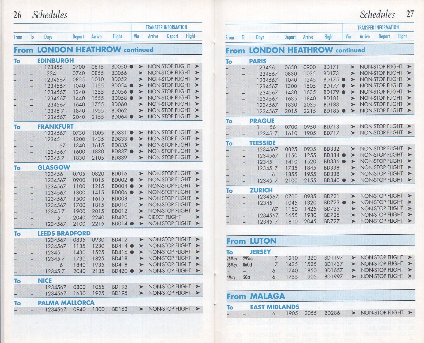 Airline memorabilia: British Midland (1996)