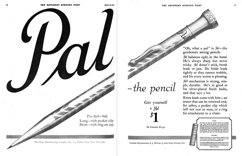 Vintage Pen News: Pal pencils