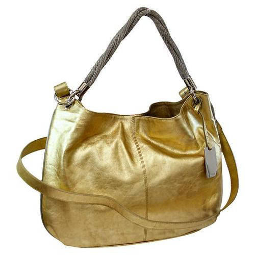 Shiny Gold Leather Purse With Hand Holder Strap – Evening Purse - New ...