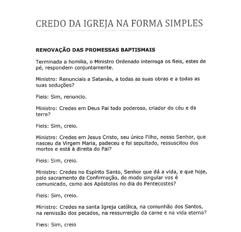 OFS - Fraternidade de S. Francisco à Luz: Resumo da Fé Católica: O CREDO
