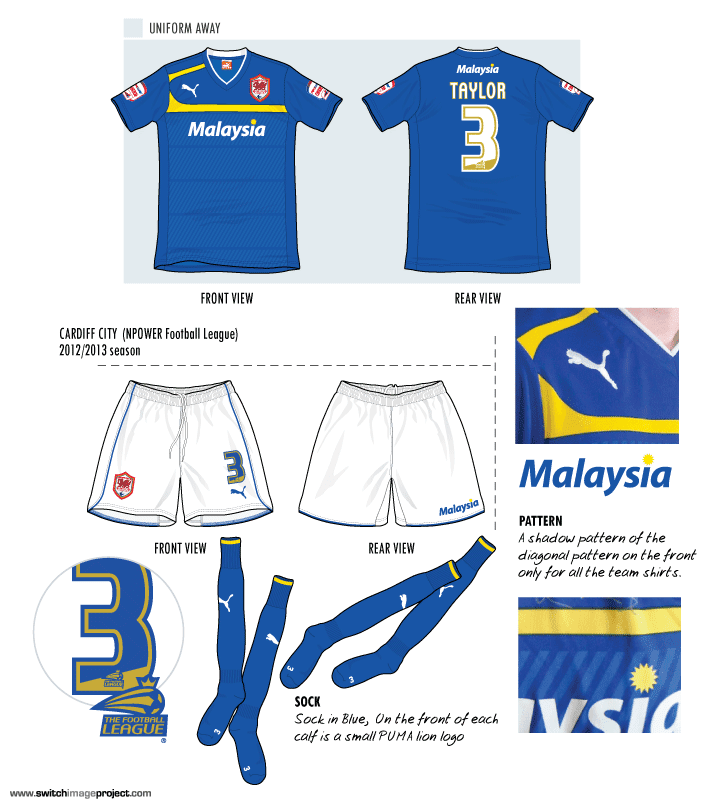 Football teams shirt and kits fan: Kits: Cardiff City away/3rd 2012-13