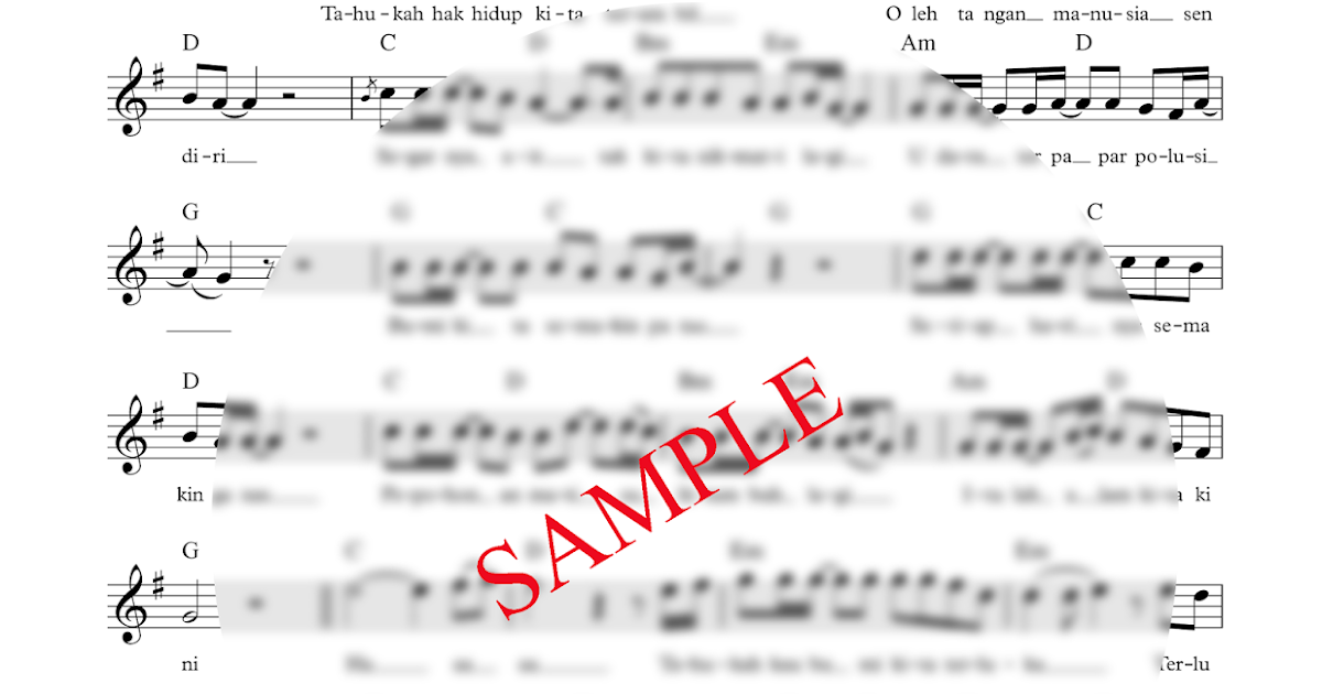 Contoh Hasil Pesanan Penulisan Partitur Not Balok Lagu Karya Fani ...