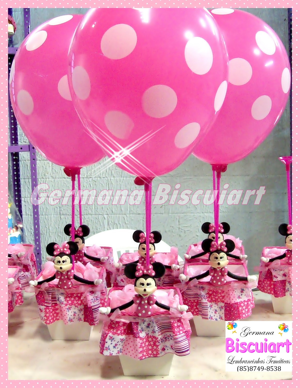 minnie rosa centro de mesa R$1800.jpg (1238×1600) | Party centerpieces ...
