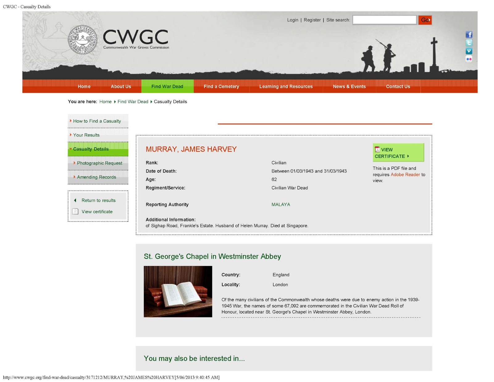 Website Wednesday - Commonwealth War Graves Commission