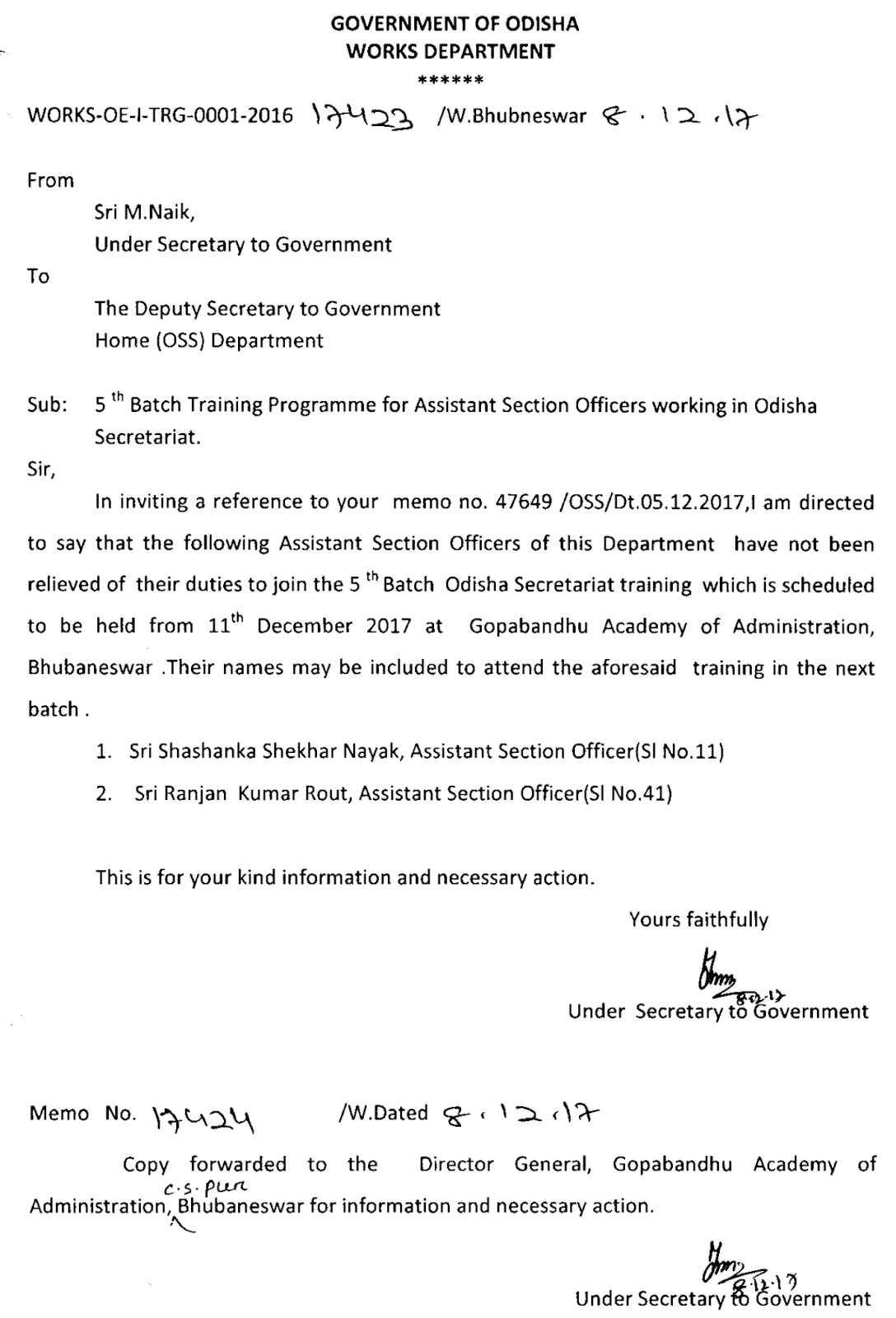 OSS TODAYS: Relieve Order: 5th Batch ASO training