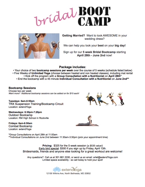 Bridal Bubbly: Bridal Boot Camp!