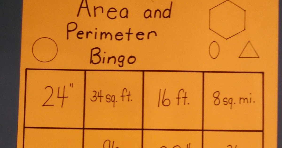 Games For Learning: Bingo Games 4 - Area & Perimeter Bingo