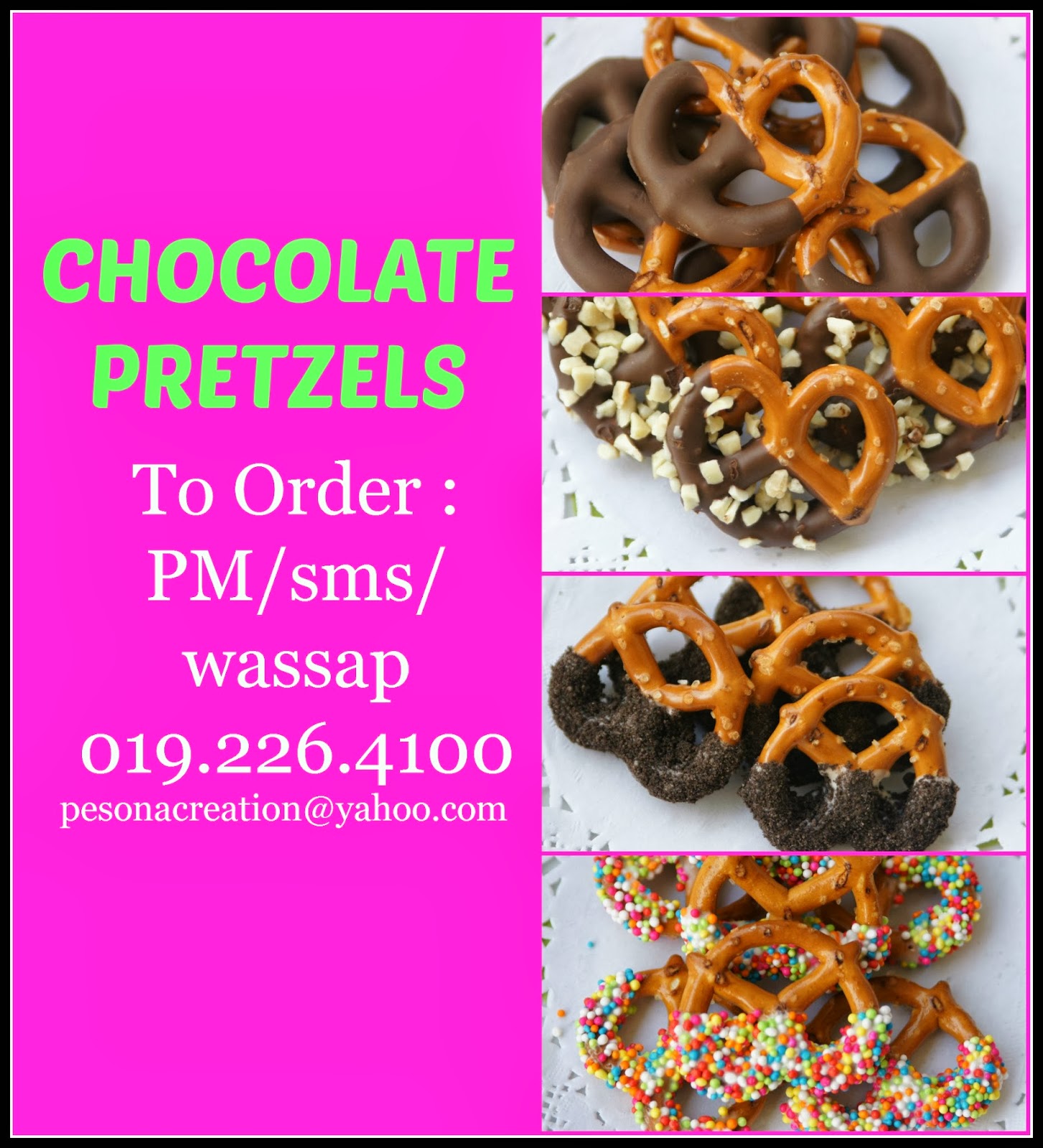 Pesona Creations Gifts & Hampers: Mini Chocolate Pretzel Cookies