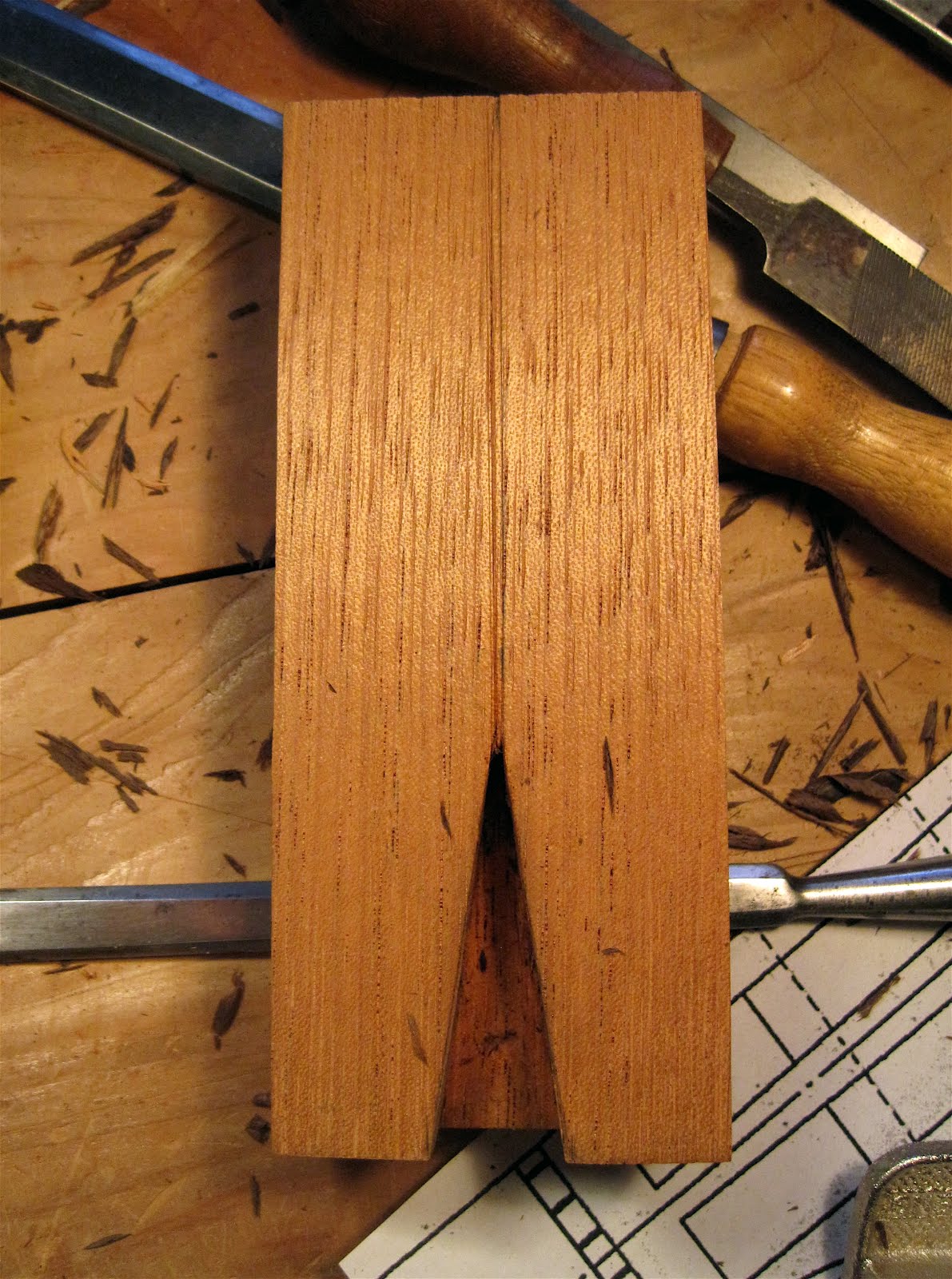 Guitar Neck "V" Joint Construction
