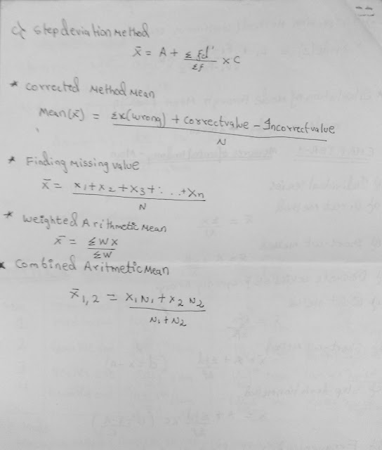 Economics Formulas for class-XI (of all chapters)