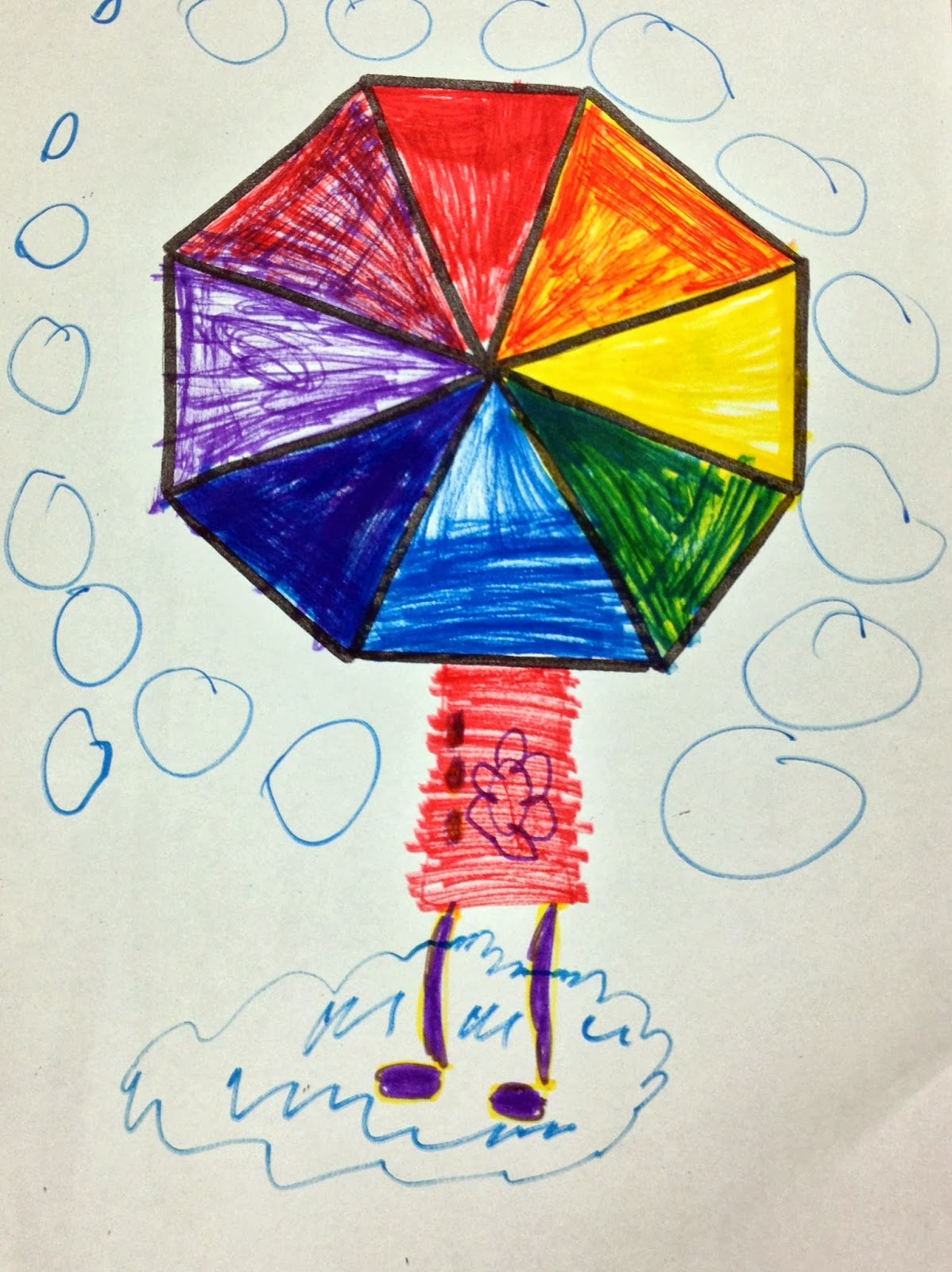 Sparkly Art with Ms. Carney!: Color Wheel Umbrellas! Kindergarten!