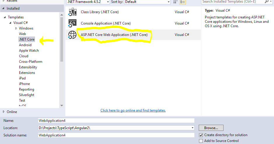 Setting Up Angular 2 with Visual Studio 2015 - ASP.NET Core