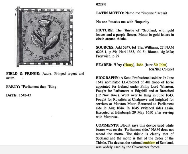 Project Auldearn 1645: Sir John Hurry - Command Base