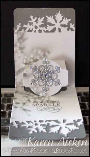 Altered Scrapbooking: Sparkling Snowflake Pop Up Card