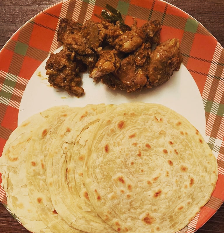 Eggless Kerala Porotta