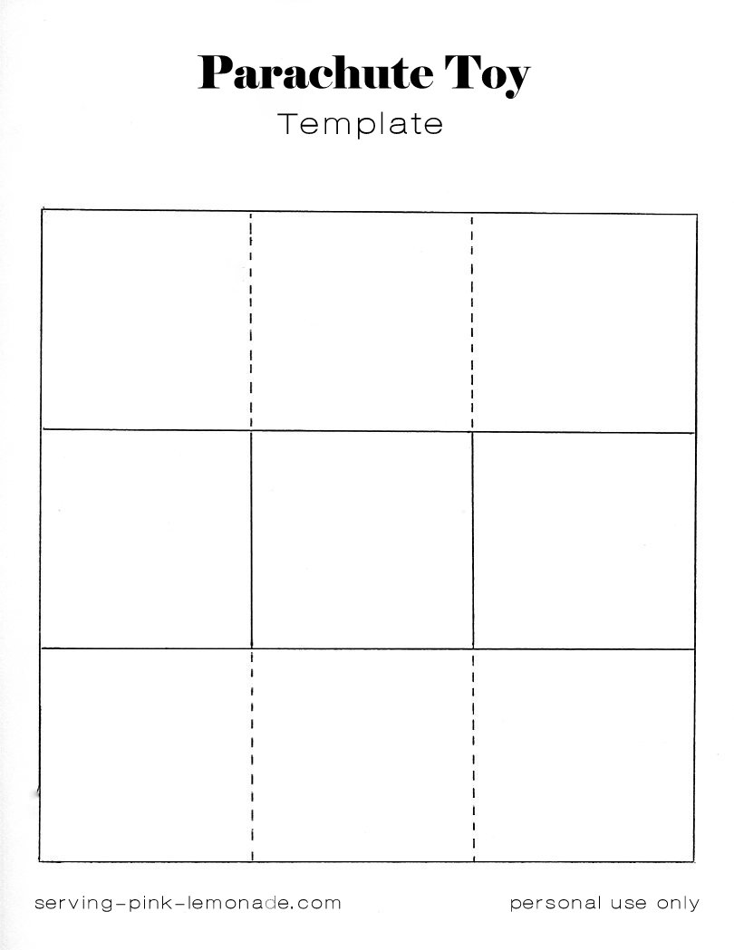 Serving Pink Lemonade: Toy Parachute - with free template to make your own!