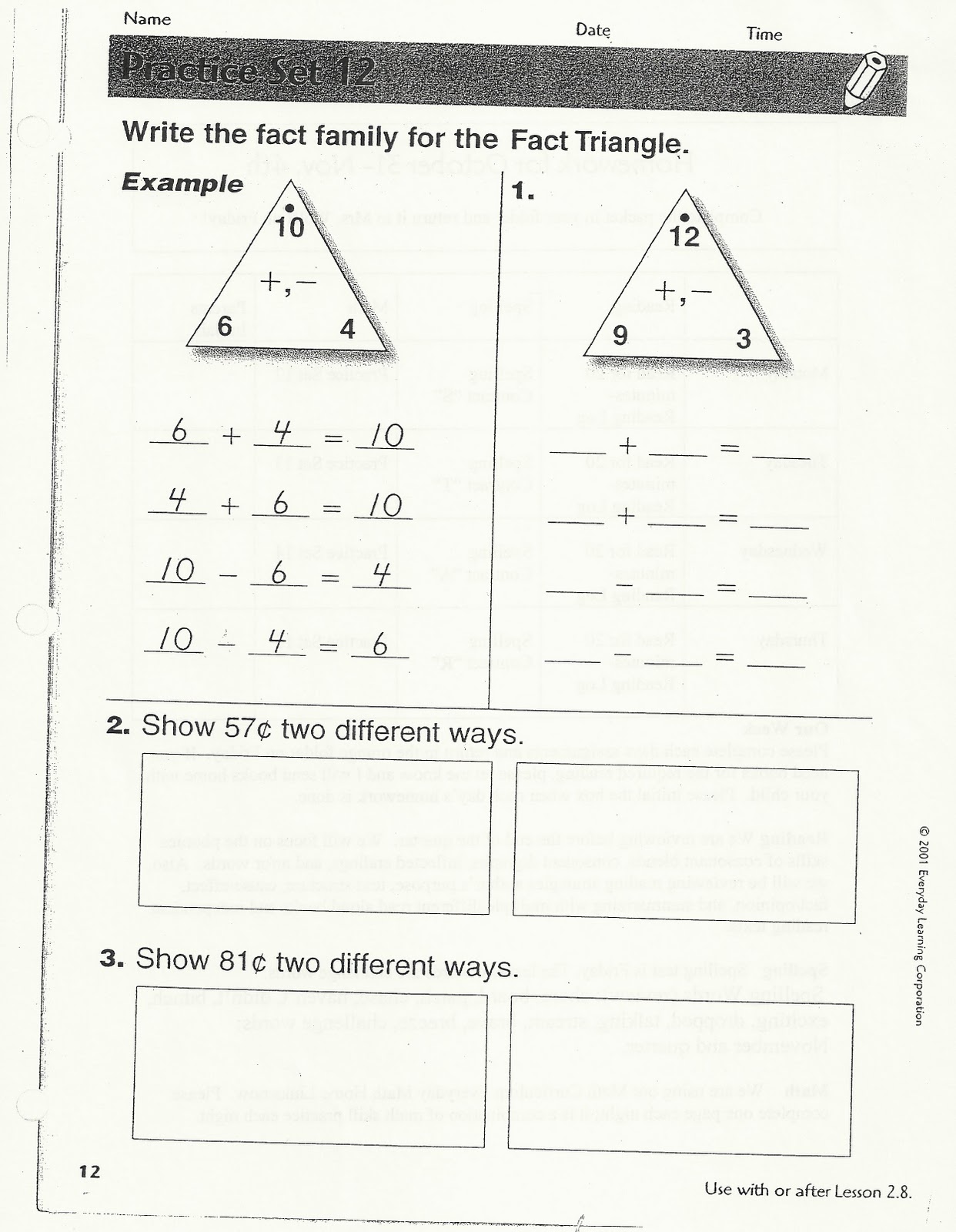 Mrs. Wolff's Second Grade Class: Homework Notes