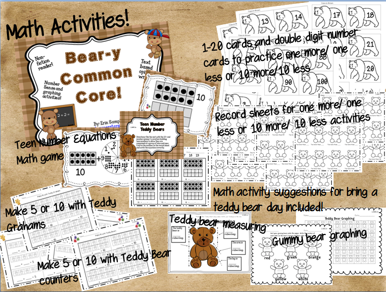 Sample's Superstars: "Beary" Common Core Bear Unit with freebies!