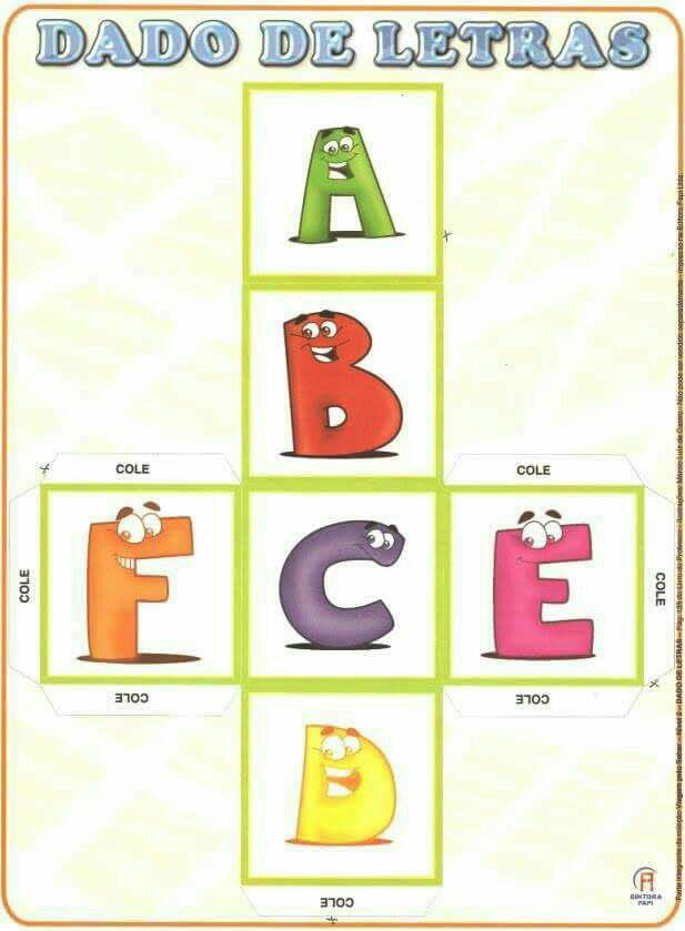 Dado de letras ~ Atividades Escolares
