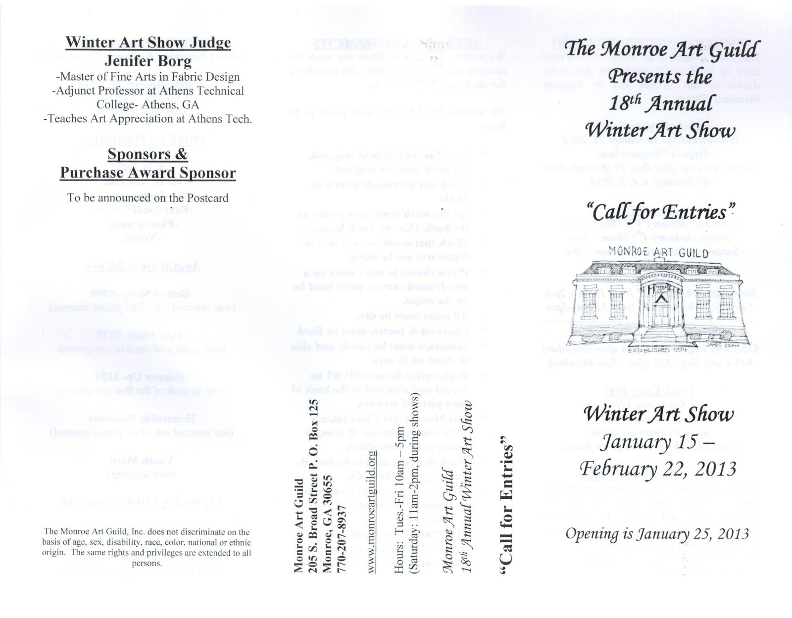 The Monroe Art Guild: Winter Art Show 2013 "Call for Entries"
