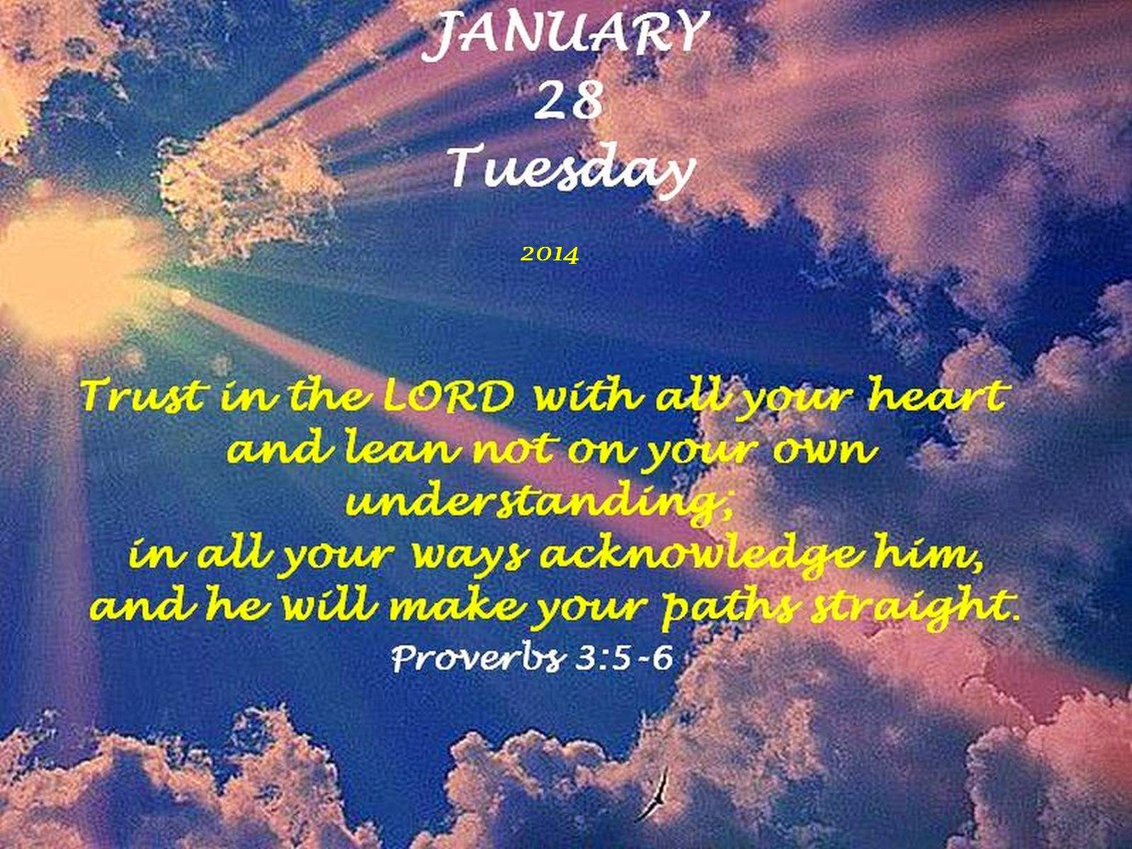 Keep the Faith, God will provide.: January Bible Verses