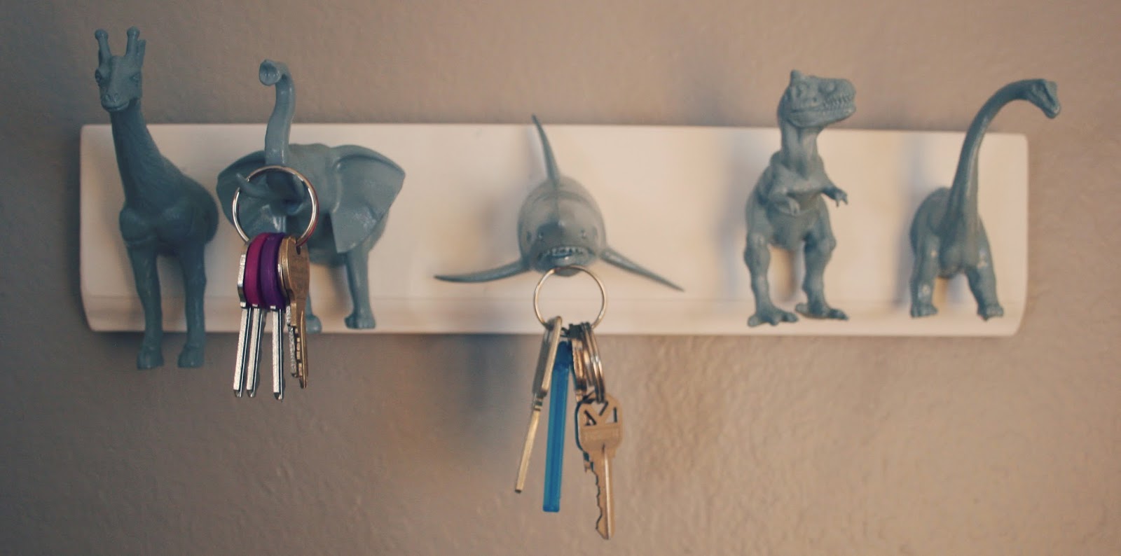 Just A Darling Life: DIY Toy Animal Key Rack