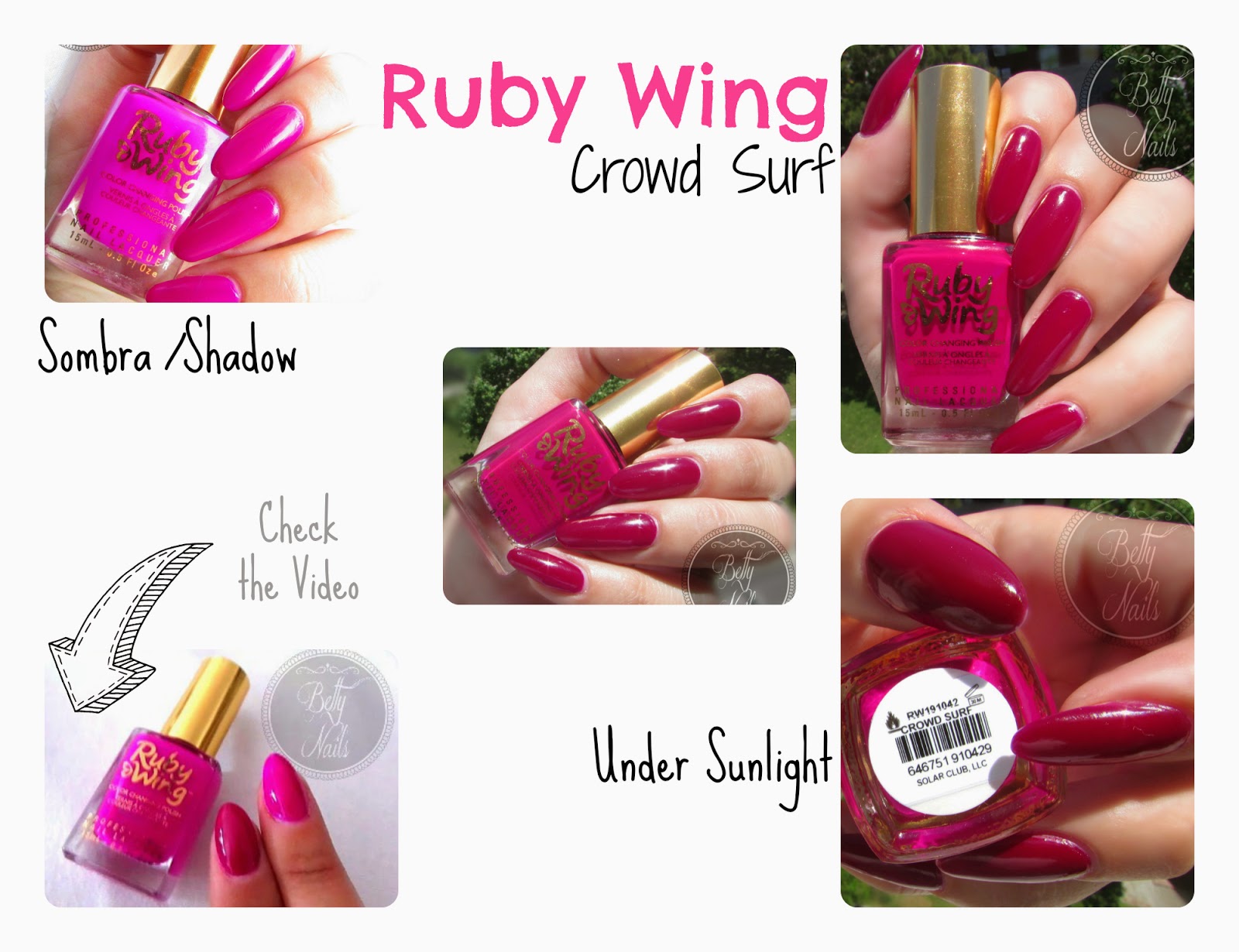 Betty Nails: Ruby Wings Crowd Surf - Photo chromatic Nail Polish