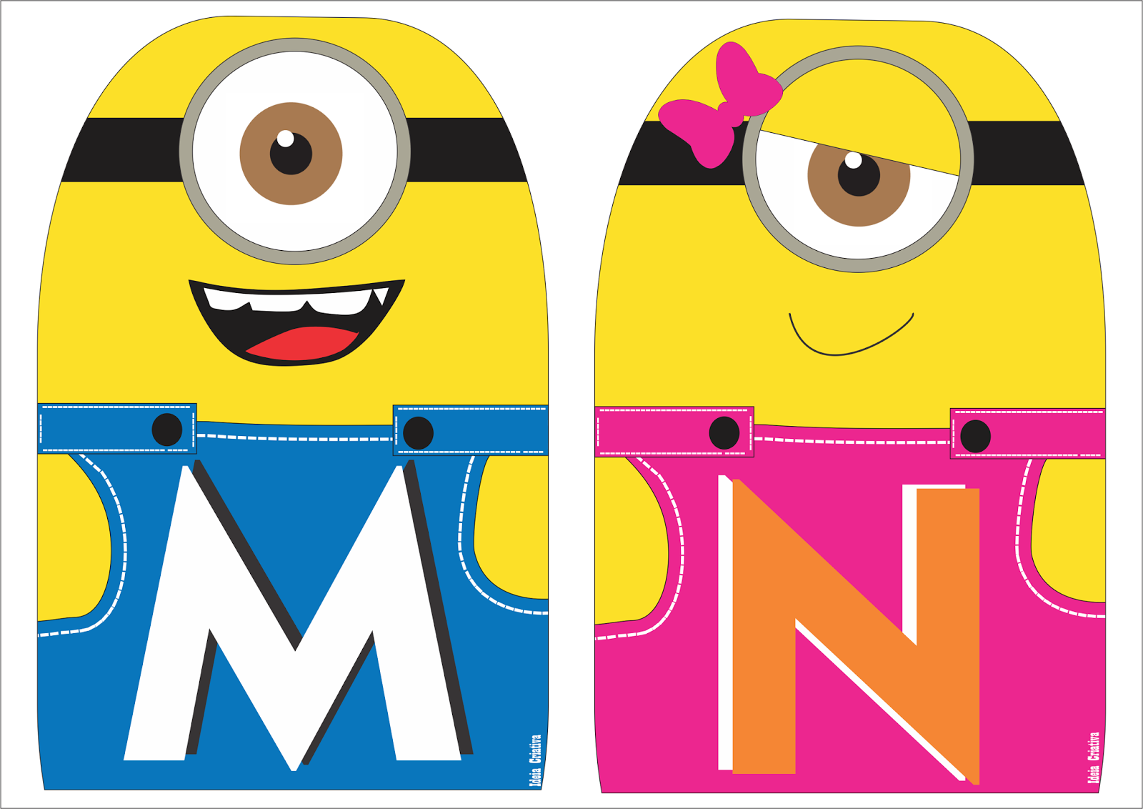 Abecedario de los Minions en Colores. Minions and Antiminions Letters ...
