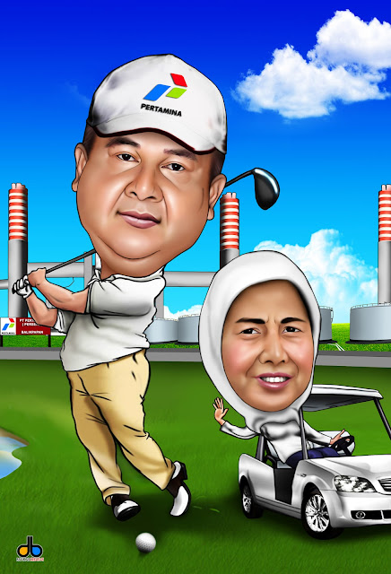 Pertamina, Total & Halliburton - Jasa Pembuatan Karikatur Balikpapan