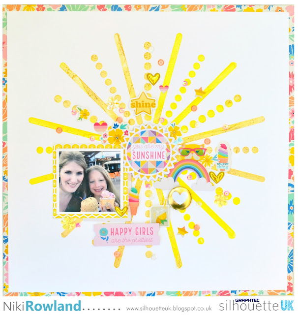 Silhouette UK: You are My Sunshine Layout | Using a Stencil