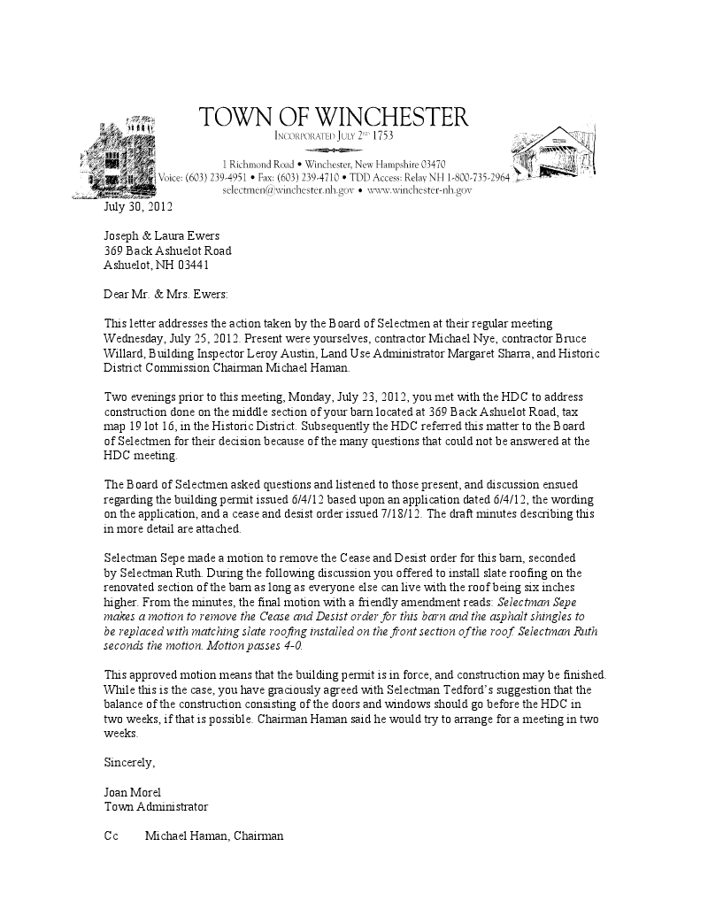 Building Permit Extension Letter