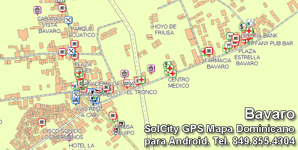 Aplicacion GPS Android Dominicana by SolCity: Bavaro GPS (Mapa Dominicano)