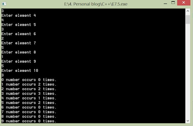 5 Program That Inputs Ten Integers In An Array It Displays The Number Of Occurrences Of Each