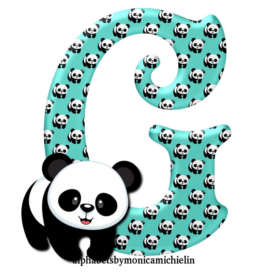 Monica Michielin Alphabets: ALFABETO AZUL COM PANDA, BLUE ALPHABET AND ...