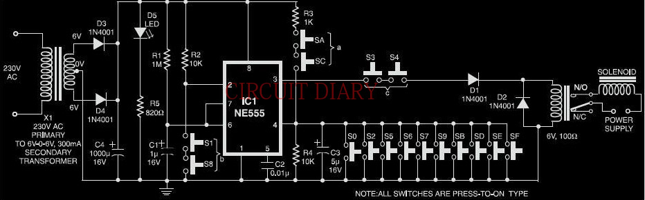 Simple Low-Cost Digital Code Lock ~ Circuit Diary