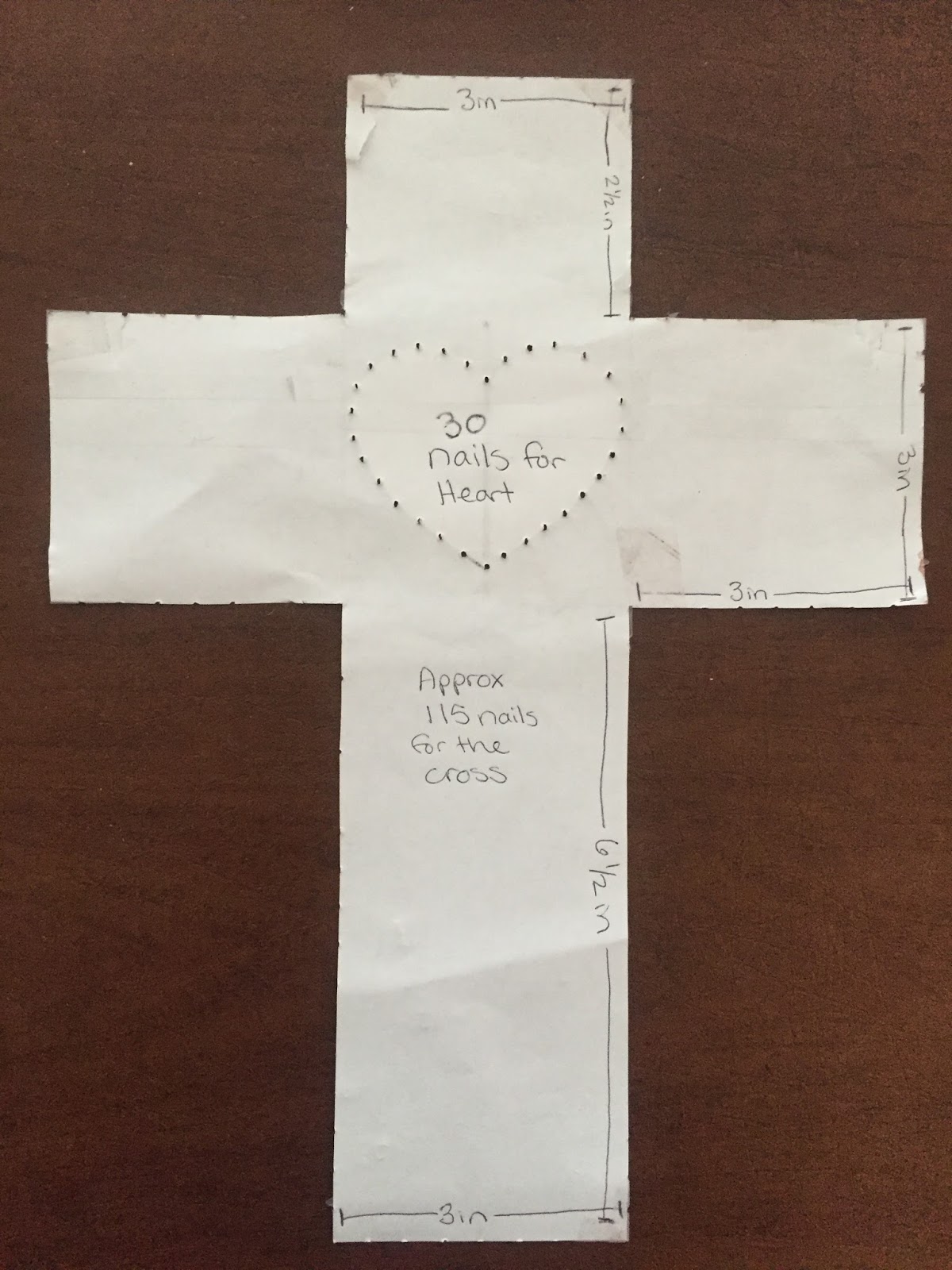 Cute as a Button: String Cross with Heart