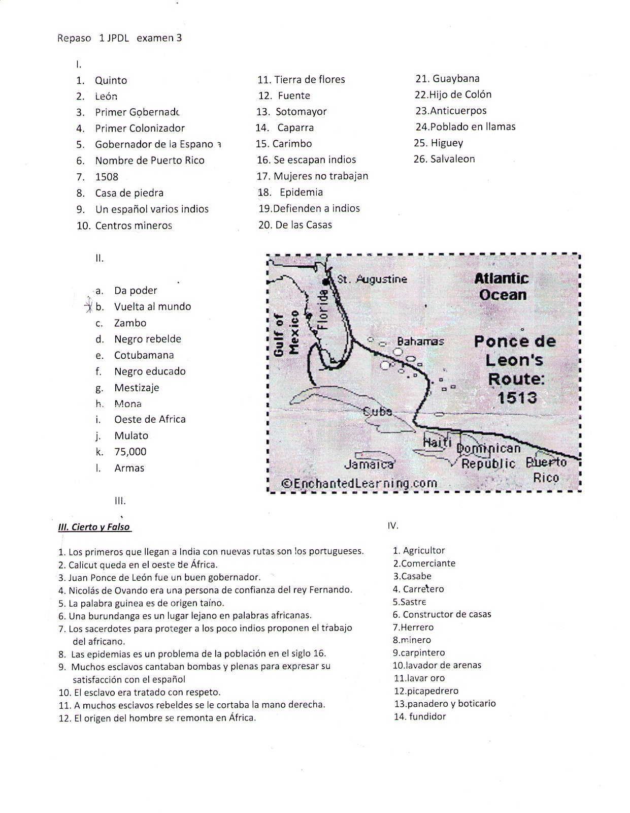 Historia de Puerto Rico: repaso examen 3