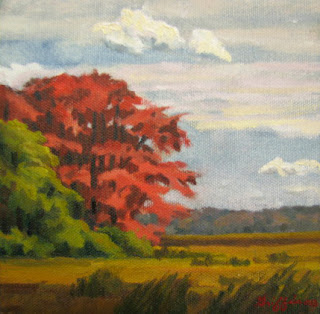 Landscape Artists International: Colorful Landscape Red Tree Oil ...