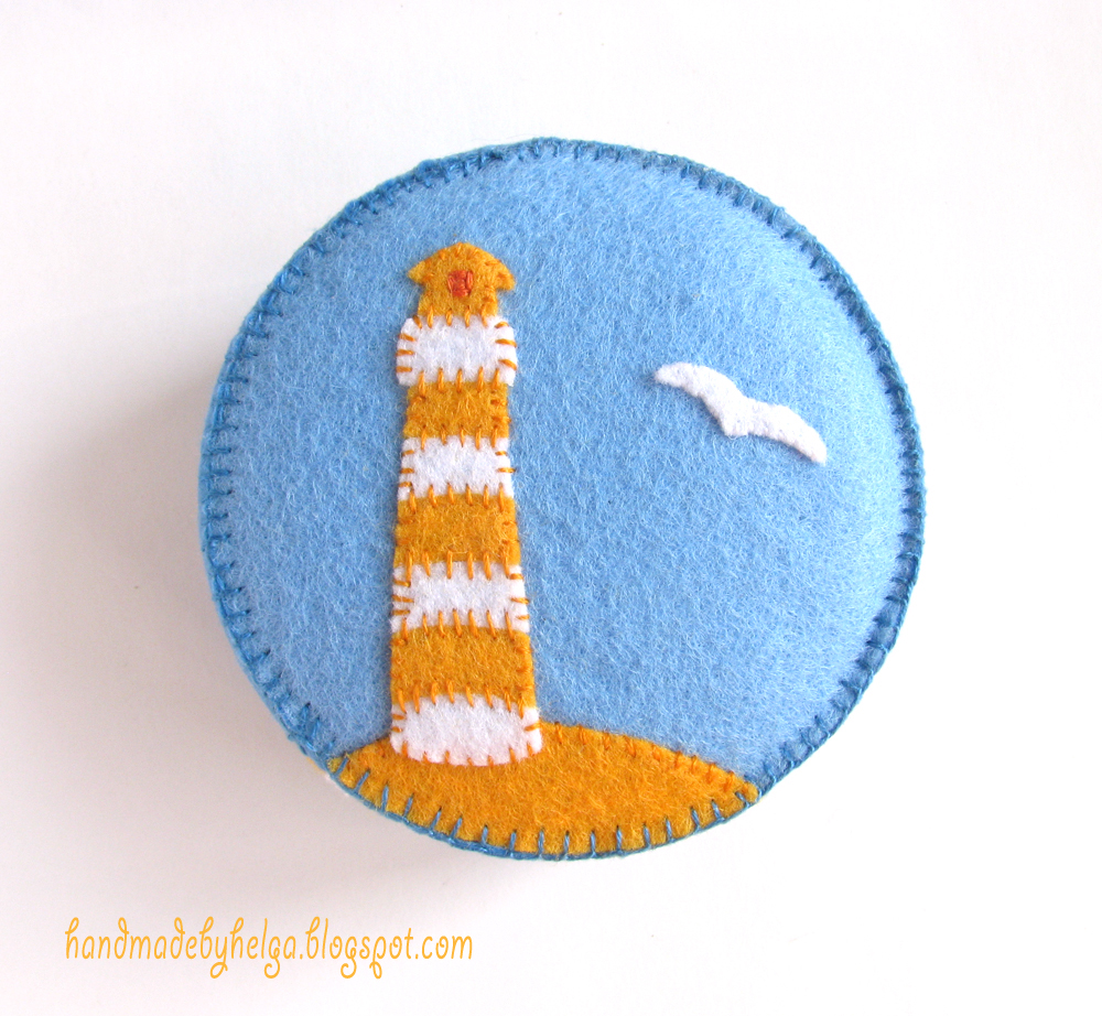 Handmade by Helga: Felt pincushion with Lighthouse