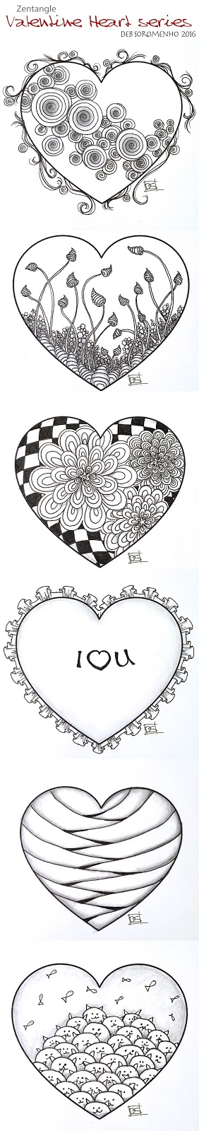 Zentangle Valentine's Heart Series Designs 2016 | Always Choose the ...