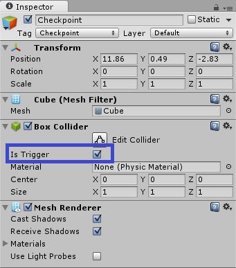 AnimMark: Unity C# Tutorial: Creating Checkpoints